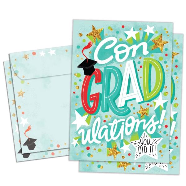 ・Inside Greeting: Proud of you! | Cover Greeting: Con-grad-ulations! You did it!・MEANINGFUL DESIGNS - These graduation g...