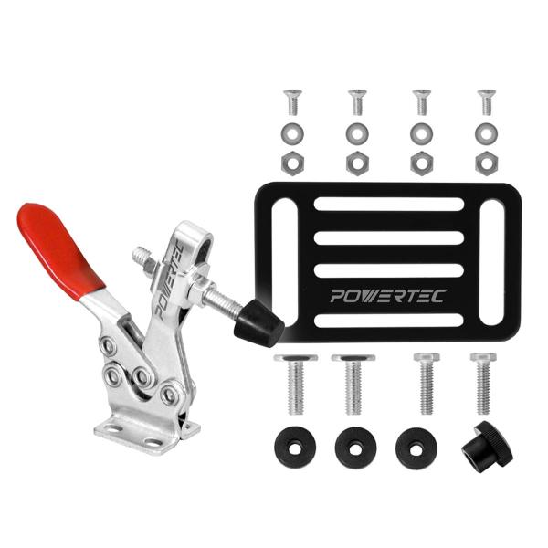 ・INCLUDES: (1) Horizontal Quick Release Toggle Clamp 225D type, (1) Mounting Plate: 4" x 2-7/16" x 1/8", (2) Round Black...