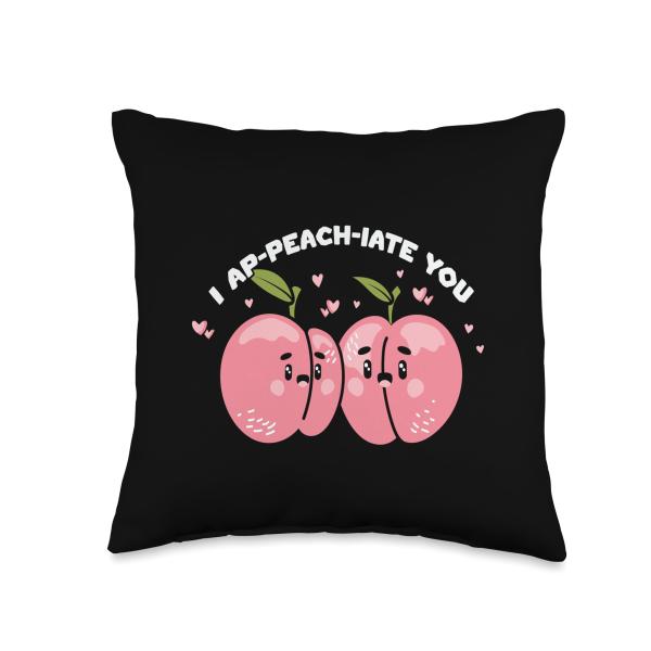 ・A funny peach emoticons smiling with peach pun "I Ap-peach-iate You" is ideal to all peach lovers who can transform jui...