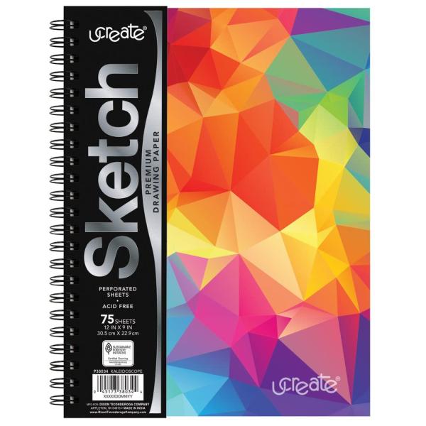 ・EYE-CATCHING, FUN DESIGN - Let your imagination soar with the kaleidoscope fashion cover sketch book; the trendy design...