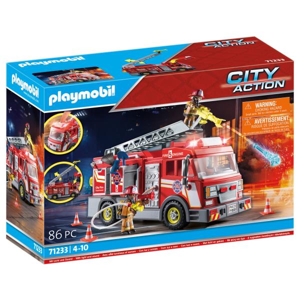 ・FIRE RESCUE ACTION: Be a hero in PLAYMO City with the PLAYMOBIL Fire Truck・REALISTIC FEATURES: Features a ladder that s...