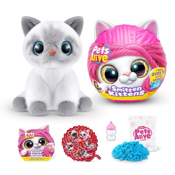 ・Feed me: Use the milk bottle to feed your Smitten Kitten!・10 real life kitty sounds: These kittens make 10 real life ki...