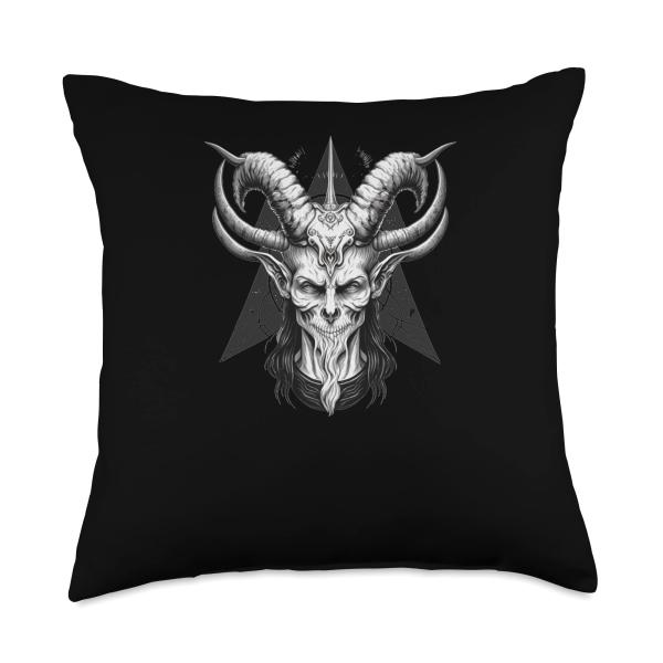 ・Gothic demon head for occult fashion. A satanic devil looking like Baphomet the goat demon. Great design with satanic s...