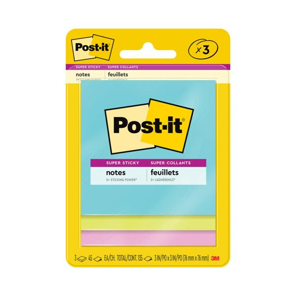 ・Size: 3 Pads (Pack of 48), 3 x 3 in・Color: Bright colors from Supernova Neons Collection・Adhesive: 2X the sticking powe...