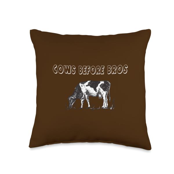 ・Humorous design featuring a cow eating glass and the text "Cows Before Bros"? Say ask me about my cow without having to...