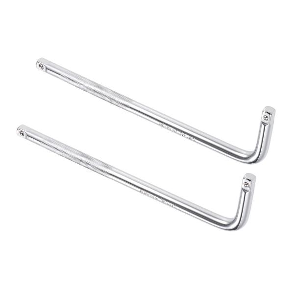 ・1- Package Contents - 2pcs 3/8" square drive 10" length L shape extension bar wrench.・2- Material - Made of heat-treate...