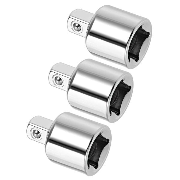 ・1- Package Contents - 3pcs 3/8" female to 1/4" male socket reducer.・2- Material - Made of heat-treated chrome vanadium ...