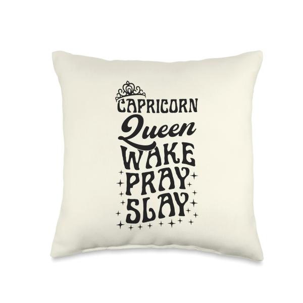 ・This Capricorn Queen Wake Pray Slay Christian Capricorn Sign collection of retro cosmic Capricorn zodiac sign stuff, be...