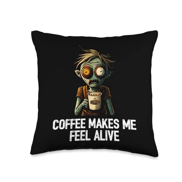 ・Coffee Makes Me Feel Alive Dead Inside But Caffeinated horror movies zombies and coffee junkie. Show you love horror mo...