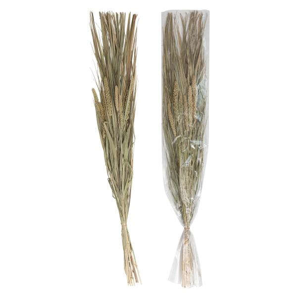 ・Dried natural bunch measuring 38 inches in height・Features a blend of dried canary grass and date palm, bringing an ear...
