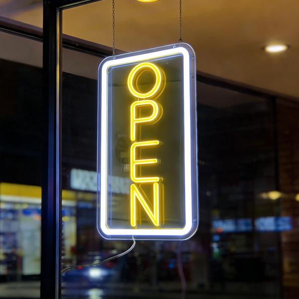 ・Decorate the Facade of Your Shop ＆ Attract More Customers - LED neon open signs for business with vibrant, eye-catching...