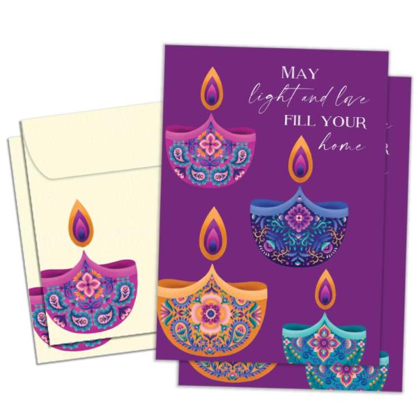 ・Inside Greeting: Happy Diwali | Cover Greeting: May light and love fill your home. You'll find warm and festive message...