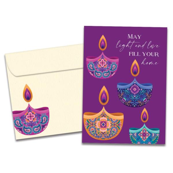 ・Inside Greeting: Happy Diwali | Cover Greeting: May light and love fill your home. You'll find warm and festive message...