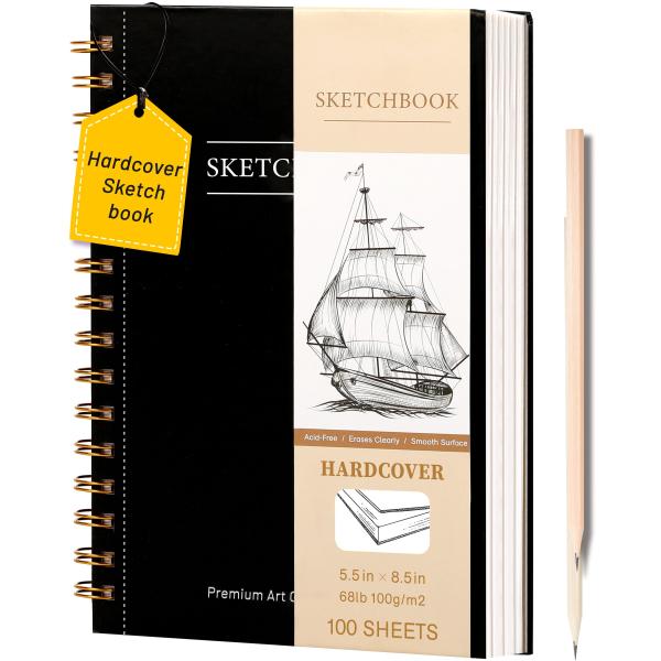 ・??????? ?????? ????-???? ?????: This 5.5" x 8.5" (A5) sketchbook features thick 100GSM acid-free paper, preventing blee...