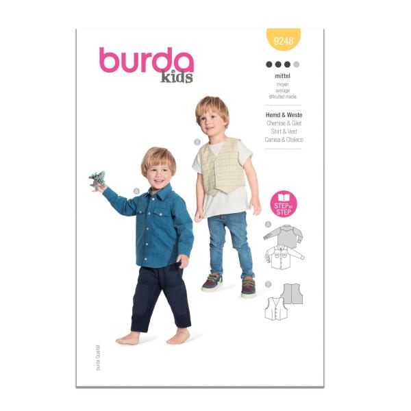 ・Burdaパターンキットには、生地を切り抜くためのパターンピース、縫製プロセスのガイドとなるステップバイステップの書面と図解の説明、生地とトリムの選択方法、サイズ情報が含まれています。・これらの衣類の縫製パターンは、子供のサイズ2-7(9...