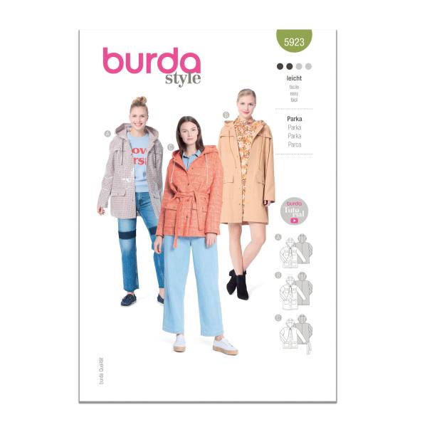 ・Burdaパターンキットには、生地を切り抜くためのパターンピース、縫製プロセスのガイドとなるステップバイステップの書面と図解の説明、生地とトリムの選択方法、サイズ情報が含まれています。・これらの衣類の縫製パターンは、ミスサイズ8-22(3...