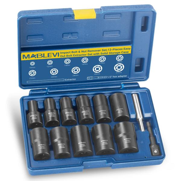 ・【Advanced ＆ Sturdy】:The bolt nut remover is made of high-strength chromium-molybdenum steel. The surface is coated with...