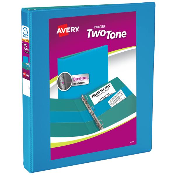 ・Add an energetic dash of color to school supplies with trendy two-tone blue and teal Avery binders・Designed to last lon...