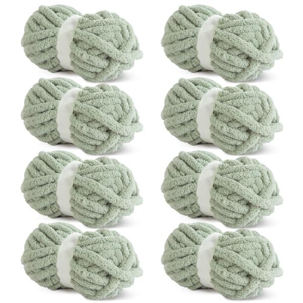 ・【Jumbo Yarn for Crocheting】 Each skein weighs 8 oz/ 226.8 g and the length is 27yds / 25 m. The diameter of this Chenil...