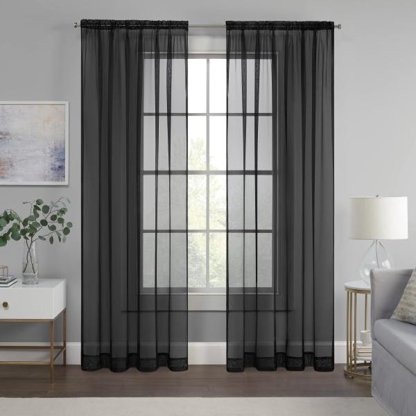 ・Classic sheer voile curtain panel.・Softly filters light while enhancing privacy・Layer with any Eclipse light blocking c...
