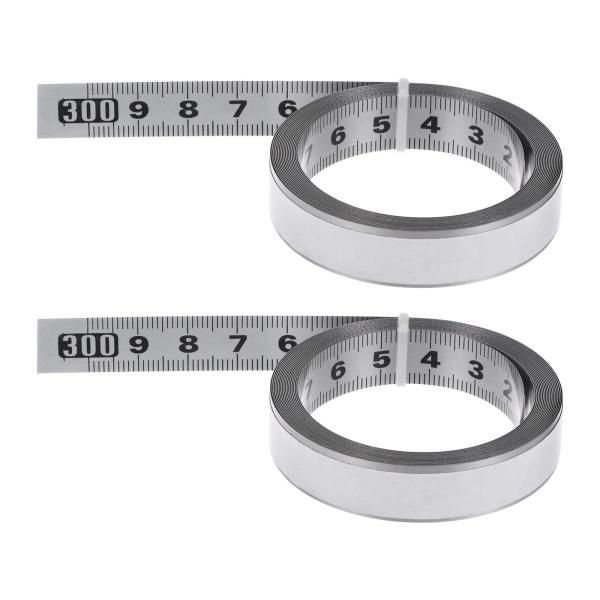 ・Size - Measurement Range: 300cm; Precision: 1mm; System: Metric; Read: Right to Left. Width: 12.5mm; Thickness: 0.35mm....