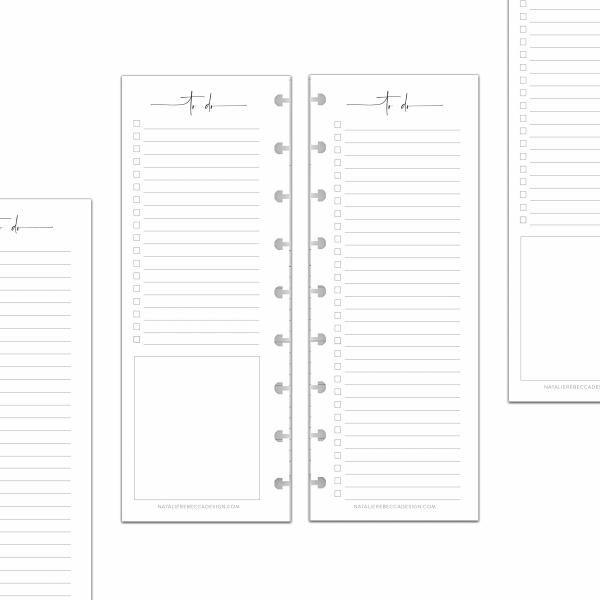 ディスクバインドノート用のToDoリストリフィル（ハーフシートサイズ）。Levenger Circa・Staples Arc・TUL・Happy Plannerなど各種ディスクシステムと互換性あり。プレミアム紙を使用し滑らかな書き心地。クラ...