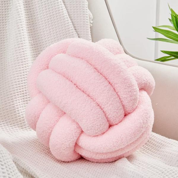 ・【KNOT BALL PILLOW】Uvvyui round throw pillow is made of high quality PP cotton filling and lamb wool fabric covering mak...