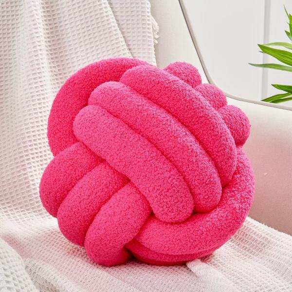 ・【KNOT BALL PILLOW】Uvvyui round throw pillow is made of high quality PP cotton filling and lamb wool fabric covering mak...