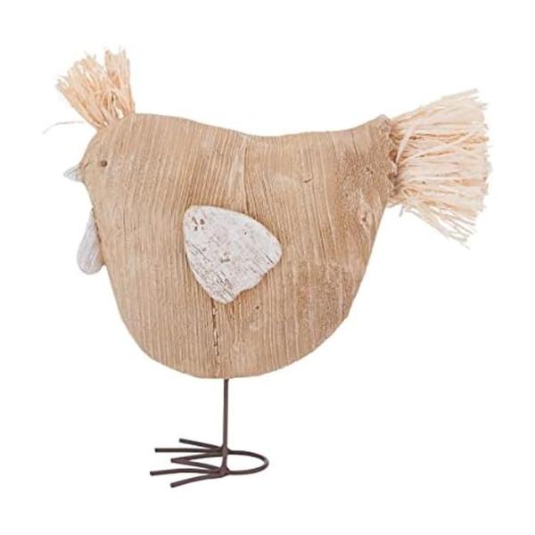 ・FARMHOUSE CHARM: this whimsical chicken figurine brings a playful look to your dEcor・RUSTIC DESIGN: features a handmade...