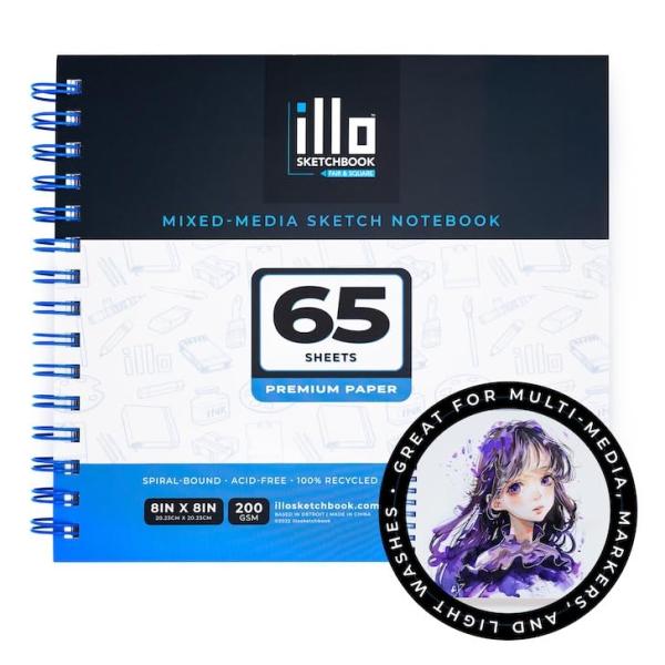 ・【Premium Mixed-Media Paper】 The illo Sketchbook Mixed-Media includes 65 sheets of 200gsm acid-free paper made from 100%...