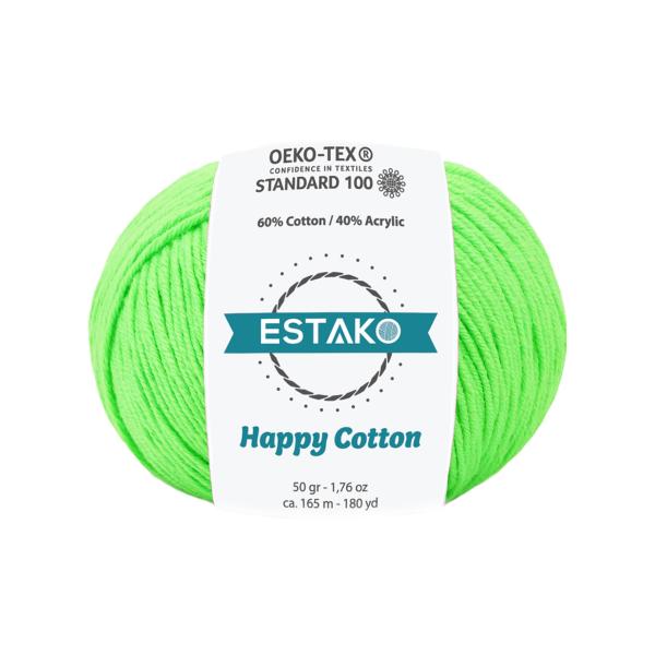 ・Estako Happy Cotton, 60% Cotton 40% Acrylic Yarn, Soft, Fine / Sport (2) for Crochet and Knitting 1.76 Oz (50g) / 180 Y...