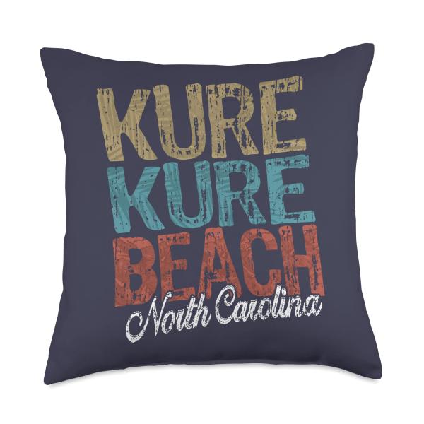 ・Kure Beach North Carolina HIBISCUS AND SCRIPT Three Tone Palm is the perfect gift for your surfer, body surfer, sand, s...
