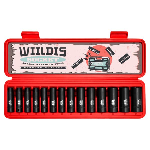 ・Set Includes: 14 Pieces 3/8-Inch Drive Deep Impact Socket Set :7, 8, 9, 10, 11, 12, 13, 14, 15, 16, 17, 18, 19, 21mm・Su...