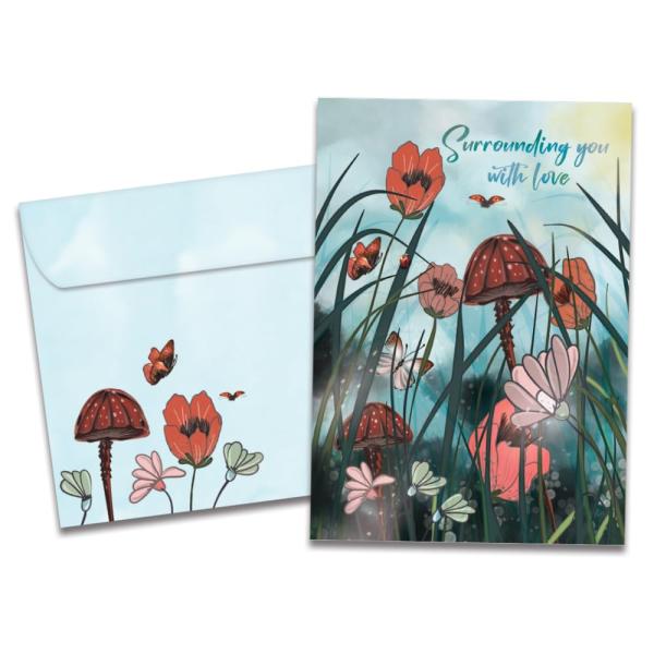 ・Inside Greeting: Thinking of you | Cover Greeting: Surrounding you with love. These cards are beautifully designed insi...