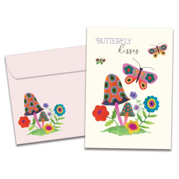 ・Inside Greeting: And happy birthday wishes! | Cover Greeting: Butterfly kisses・ARTFUL DESIGNS - Make every birthday mem...