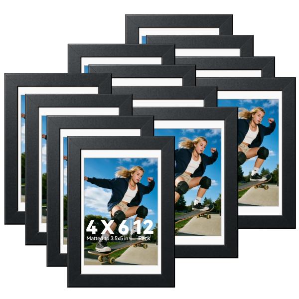 ・12 Pack Display: The bulk 4x6 picture frames includes 12 pack black picture frames, which can be decorated in galleries...