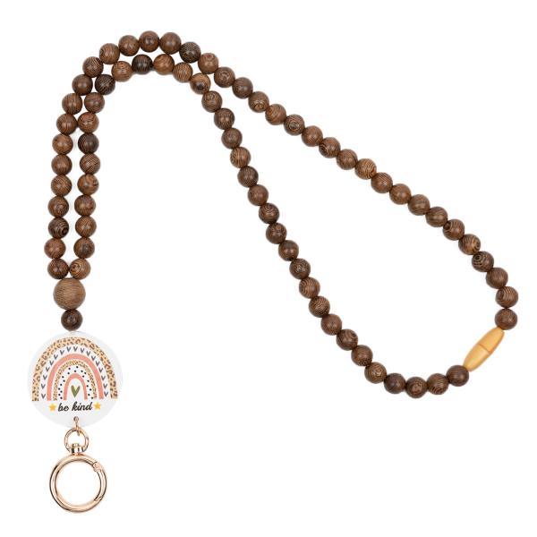 ・【Packing List】 This package comes with 1 stylish rainbow wood lanyards and a keychain with a metal badge clip. It can c...