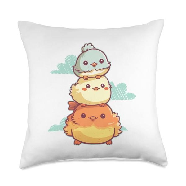 ・Funny illustration with a cute but really tired birds, for anyone who likes forest animals and nature and maybe is a bi...