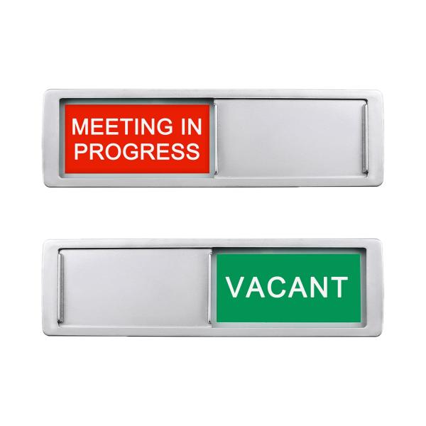 ・Vacant or Meeting in Progress: Privacy meeting sign is suitable to be installed on the door of the meeting room or the ...