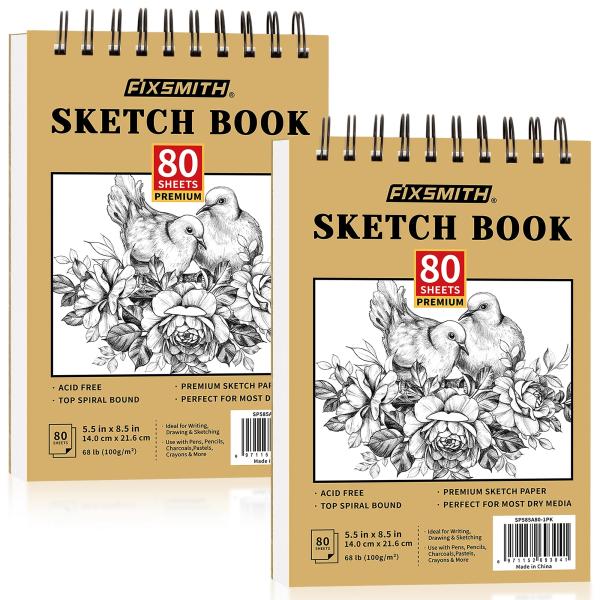 ・【ACID-FREE ＆ NON-FADED DRAWING PAPER】160 sheets in all at an affordable value price. Each FIXSMITH sketch book offers t...