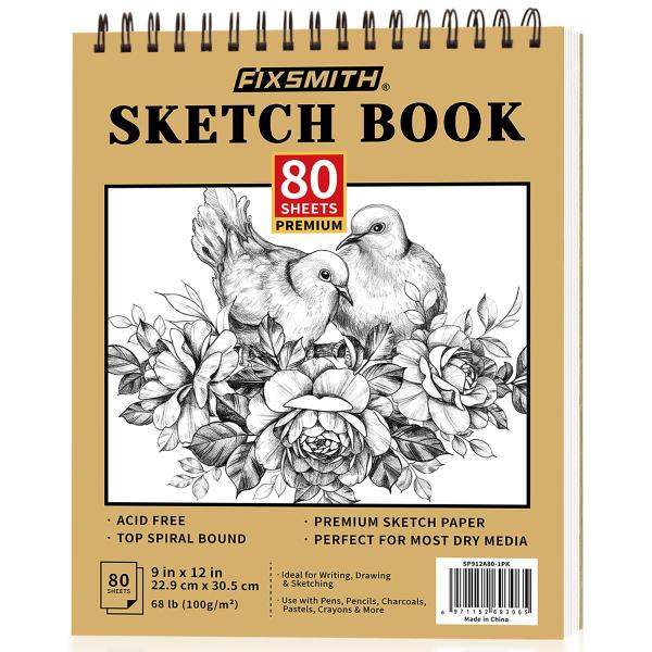 ・【ACID-FREE ＆ NON-FADED DRAWING PAPER】9"x12"/ 80 sheets at an affordable value price. Each FIXSMITH sketch book offers t...