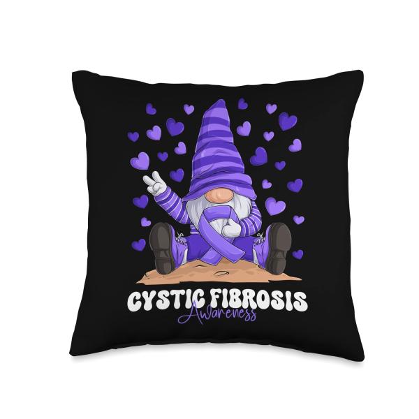 ・Cystic Fibrosis Awareness Month Cute Gnome Support Squad.A Cystic Fibrosis Awareness shirt with a Purple ribbon design ...