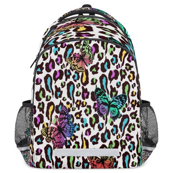 ・Safety Design: The school backpack equipped with two reflective strips on front zipper pocket, shoulder strap and the m...