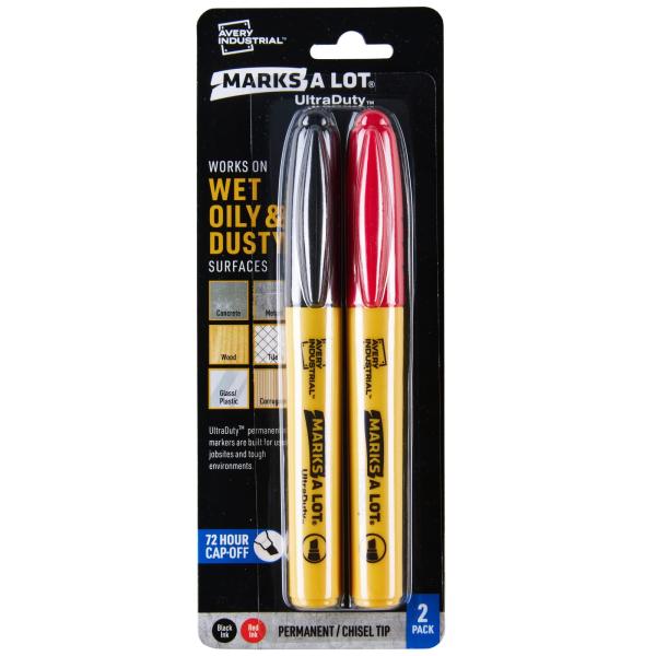 ・Built for jobsites, Avery UltraDuty 5mm chisel tip markers are perfect for bins, metal, wood, concrete, corrugate and m...