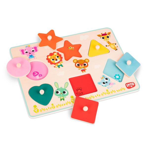 ・Wooden Peg Puzzle: The Shapely Color Puzzle features 6 fun pieces that help kids learn colors and shapes.・Easy Play: As...