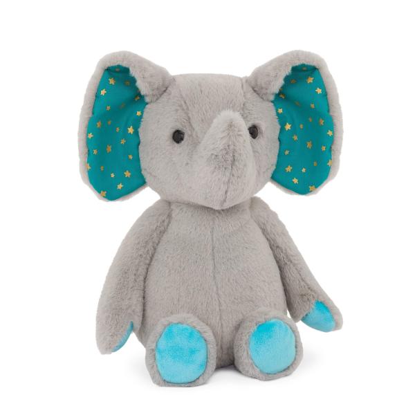 ・Cuddly Buddy: Mooney Miles is a plush elephant with an extra soft grey coat, patterned ears, and bright paws - a cuddly...