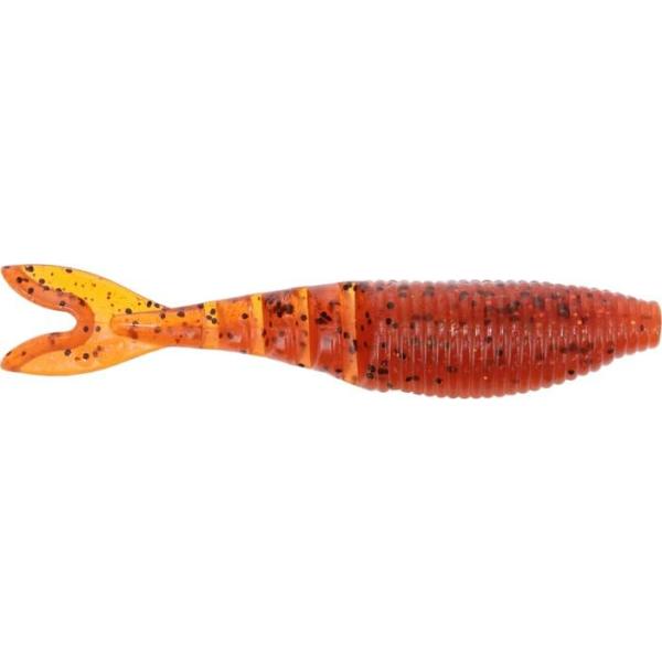 ・入数: 6本入・LENGTH: 4inch(100mm)・Weight: 9.2g・Color: No.9003 Fire Craw・#5/0クラスフックのブレーデッドジグやスピナーベイトにマッチ。