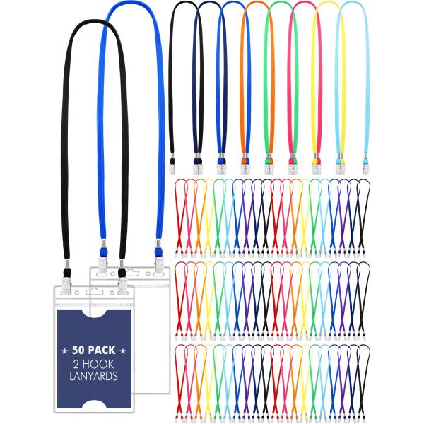 ・Size: you will receive 50 pieces of red, green, black, blue and purple lanyard, the length of the rope is 36 inches, th...