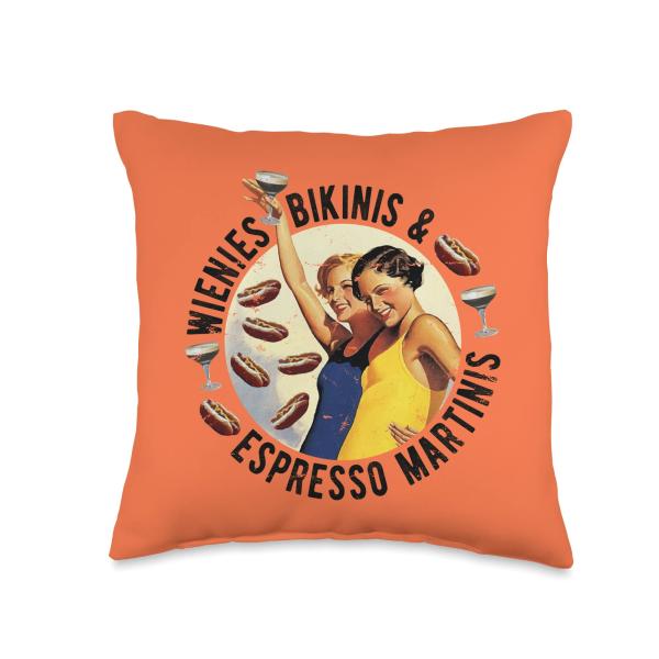 ・Summer Lifestyle Fun design. Fun girls will love this cute vintage design featuring three summer essentials: wienies, b...