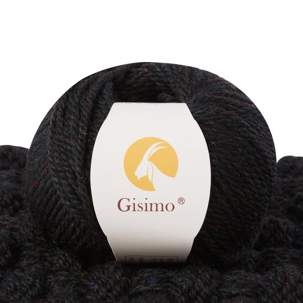 100%メリノウール使用の3PLY毛糸1玉（ブラック）です。1玉50g・75m（82yd）、棒針6mm対応。メリノウールは通常のウールより柔らかく、光沢と通気性に優れた高品質素材です。3PLY構造により切れにくく編みやすい。手洗い（30℃以...